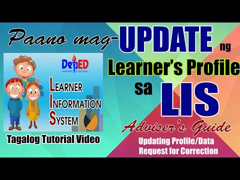 Paano mag-UPDATE ng LEARNER'S PROFILE sa LIS I Adviser's Guide