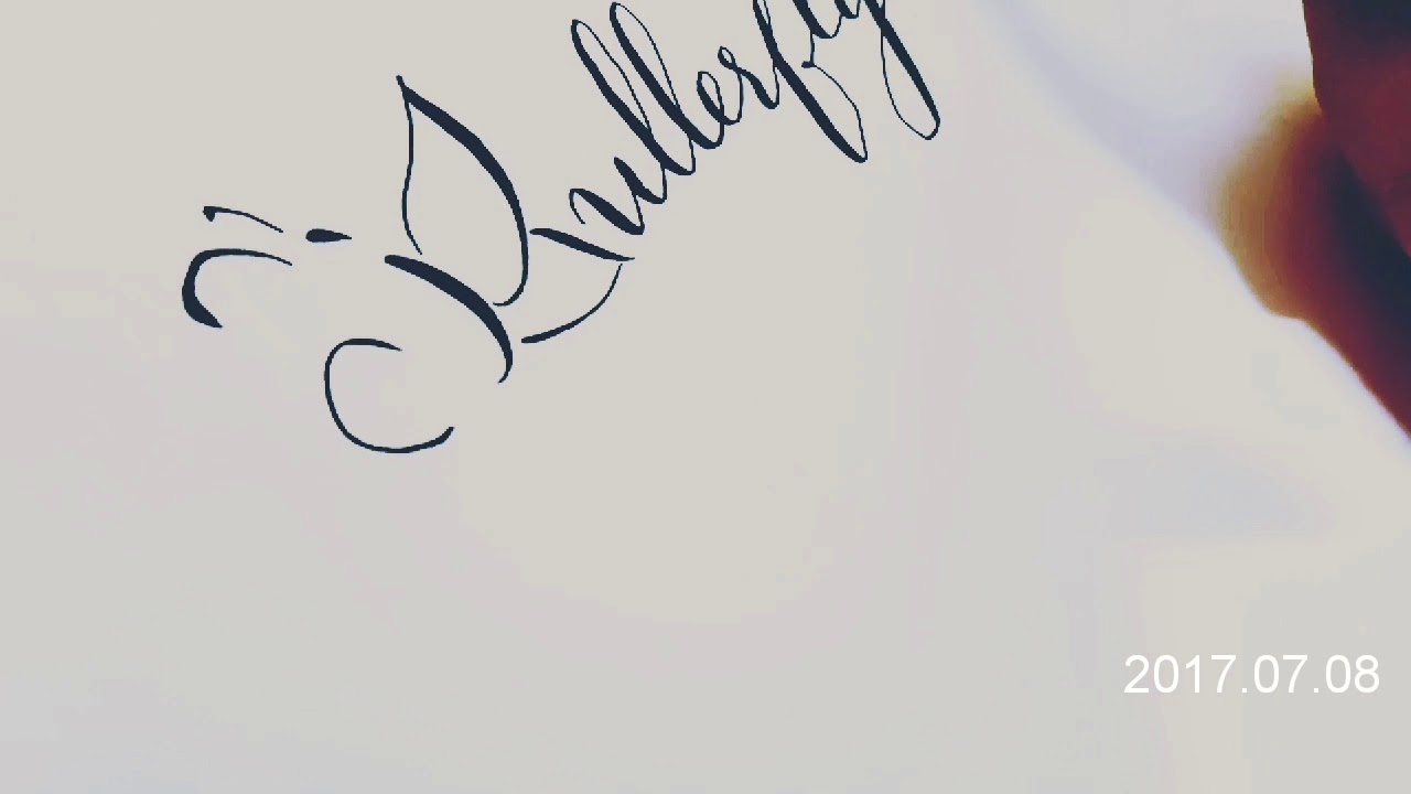 [Calligraphy] Butterfly 캘리그라피 - YouTube