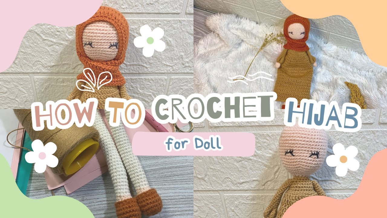 How to Crochet Hijab for Doll - YouTube