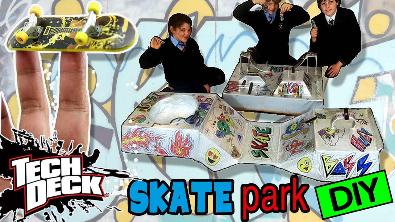 SKATE PARK casero para TECH DECK o Fingerboards hecho con cartón - YouTube