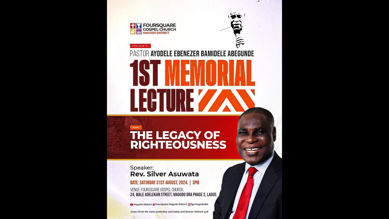 PASTOR AYODELE ABEGUNDE 1ST MEMORIAL LECTURE - YouTube