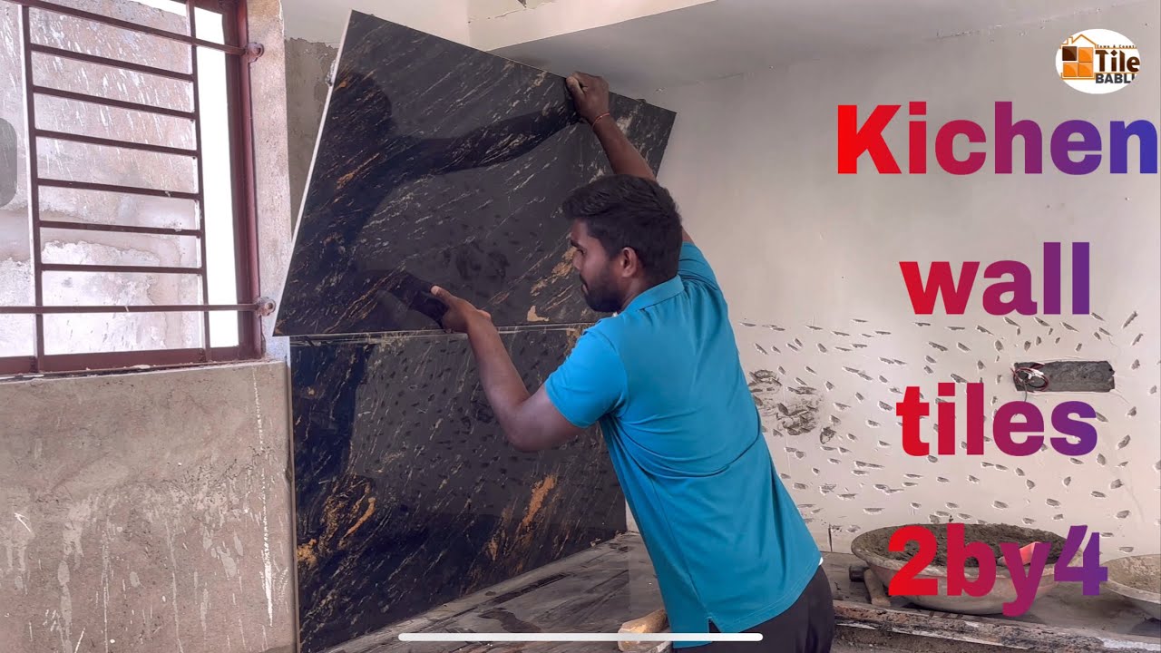 Kichen wall tiles 2 by 4 #tileswork (Location Medak) - YouTube
