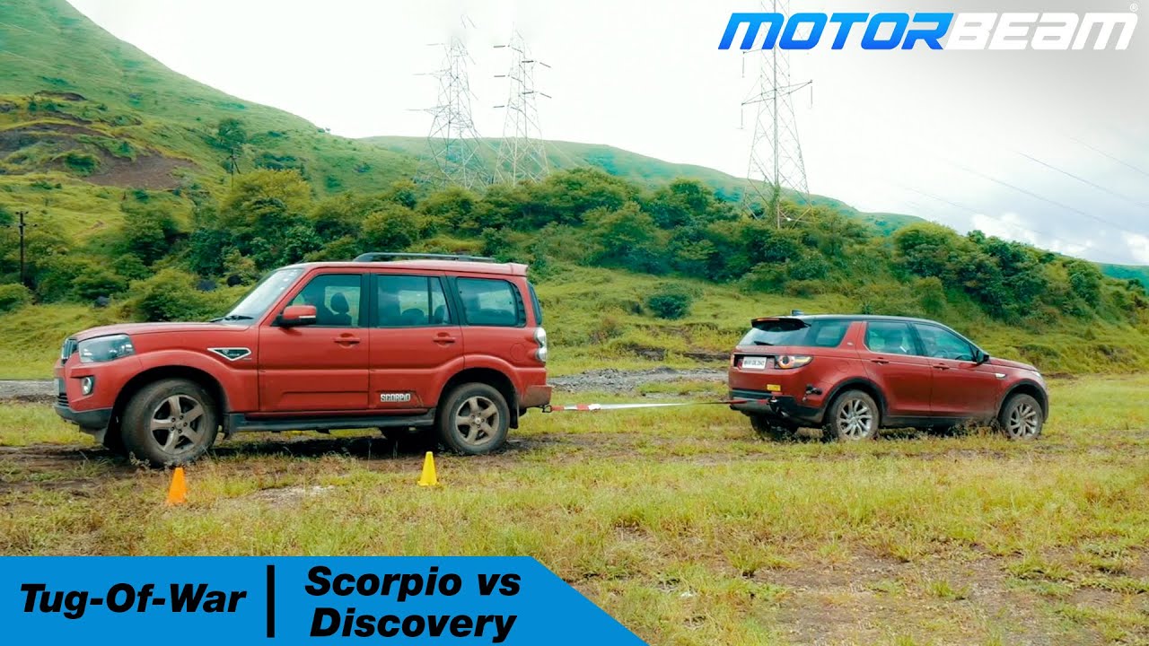 Mahindra Scorpio vs Land Rover Discovery Sport - Tug Of War | MotorBeam ...