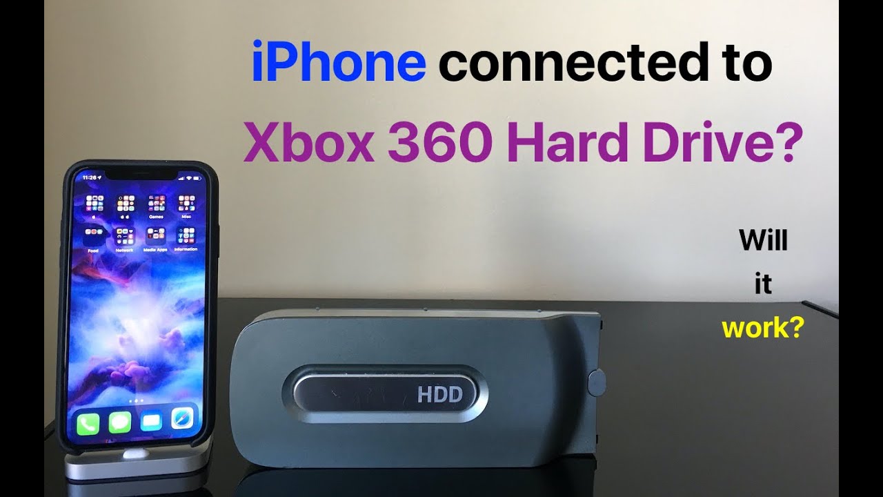 iPhone connected to Xbox 360 Hard Drive? WILL IT WORK? - YouTube
