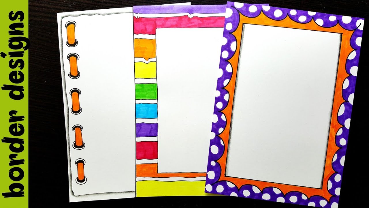 Border designs on paper|Border Designs|Project work Designs|Borders ...