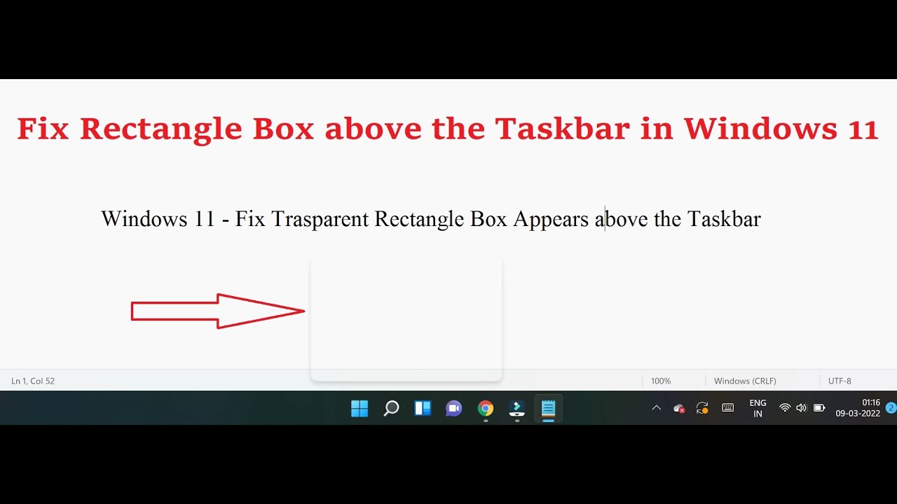Windows 11 - Fix Transparent Rectangle Box Appears Above The Taskbar ...