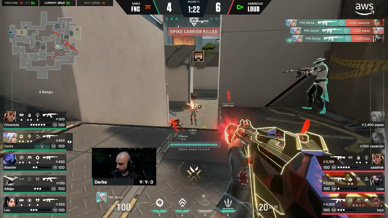 CLEAN 3k from FNATIC Derke vs LOUD | FNATIC vs LOUD - YouTube