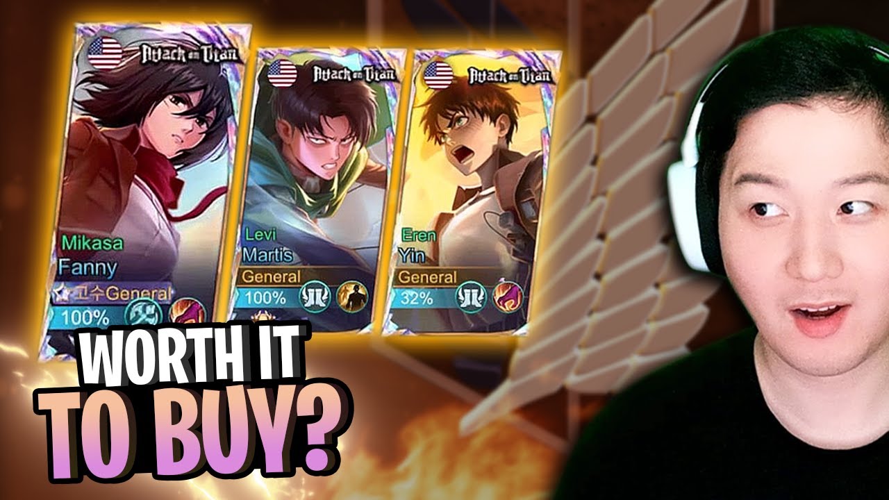 How much are Attack On Titan New Skins? Quick review | Mobile Legends ...
