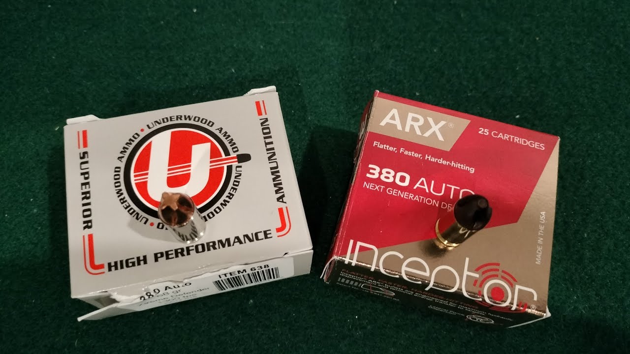 380 short barrel Underwood Xtreme Defender vs Inceptor ARX - YouTube