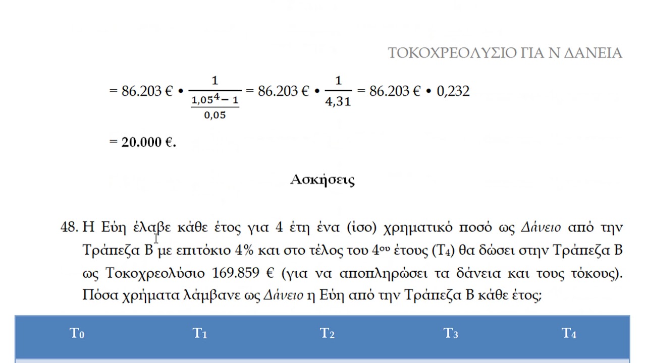 Χρηματοοικονομική με Excel 6: Υπολογισμός δανείου για ν ισόποσα δάνεια ...
