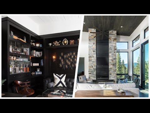 75 Beautiful Black Dark Wood Floor Family Room Design Ideas #593 🖤