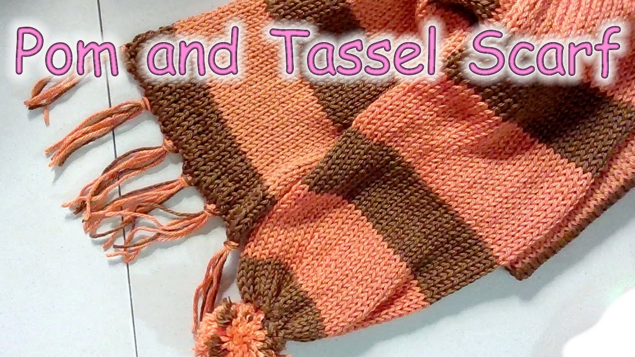 Pom and Tassel end Scarf on 48 Needles Sentro Circular Knitting Machine ...