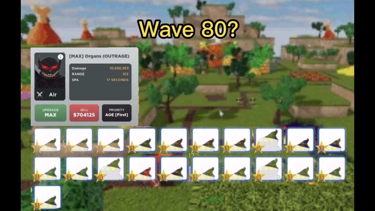 Buffed!!organs(outrage) 6star|all star tower defense for roblox - YouTube