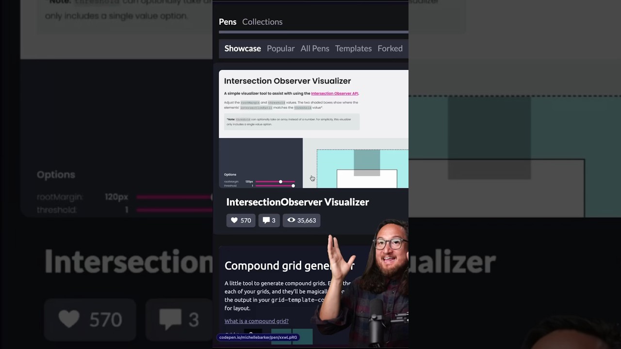 margin was a mistake but this Intersection Observer visualizer by Michelle Barkers was not! # ...