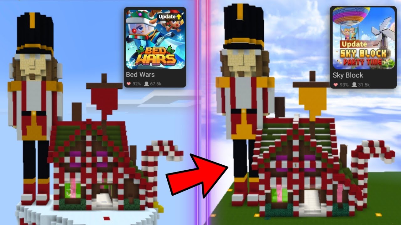 Building Bedwars Christmas Map in Skyblock (Tutorial) Blockman GO - YouTube