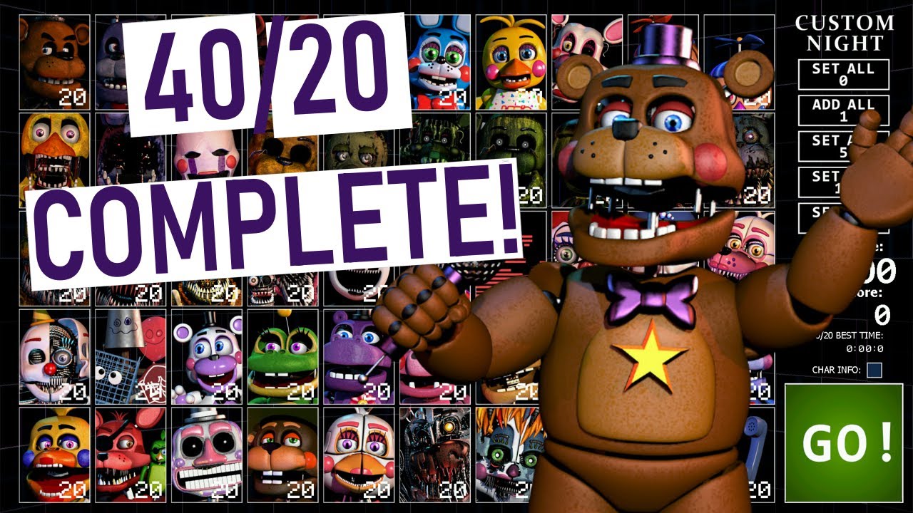FNAF UCN 40/20 MODE FINNALLY BEAT - YouTube