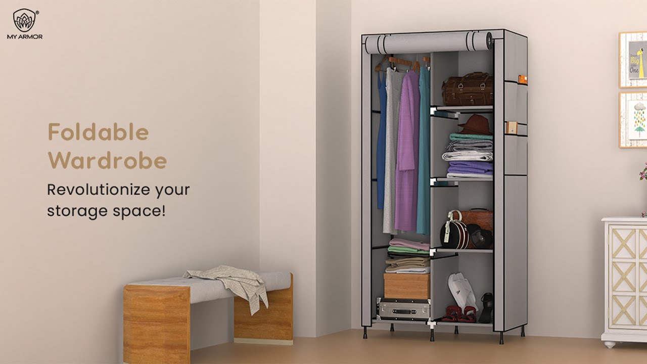 2-Door, 5-Racks | MY ARMOR Foldable Wardrobe | Installation Tutorial ...