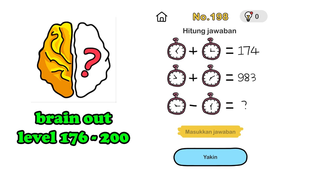 kunci jawaban brain out level 176 sampai 200 - YouTube