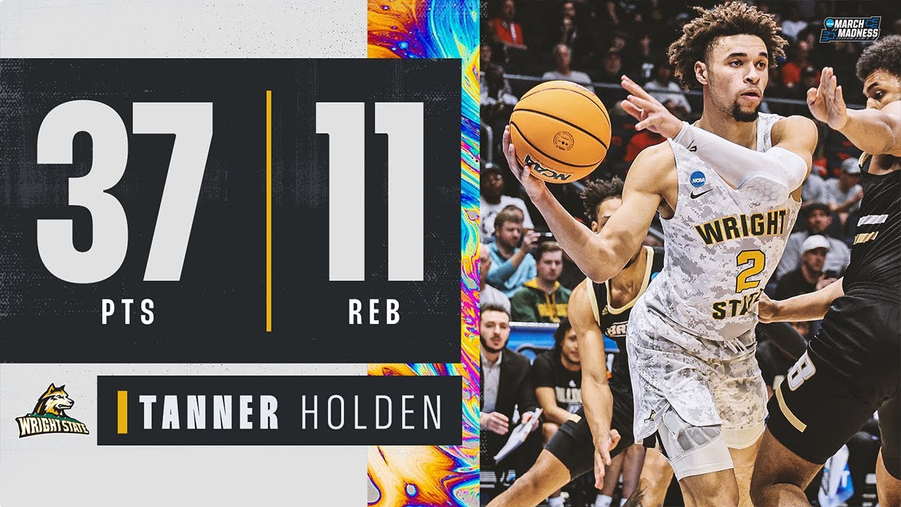 Tanner Holden scores 37 in Wright State's first-ever NCAA tournament win - YouTube