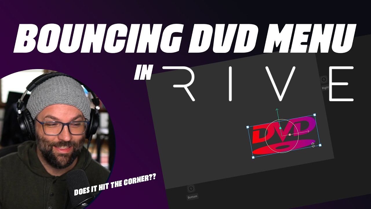 How to make a bouncing DVD Logo Screen Saver in RIVE - YouTube