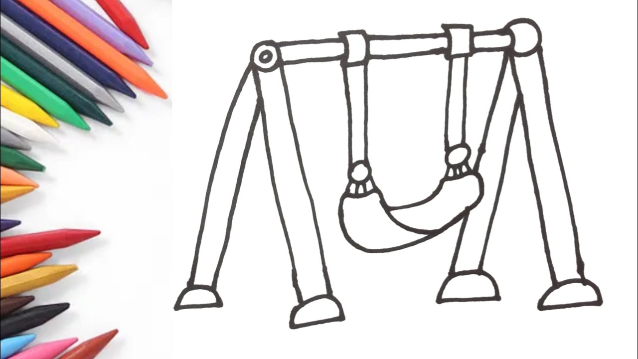 Swing Cradle Drawing & Colouring for kids and toddlers | How to draw ...