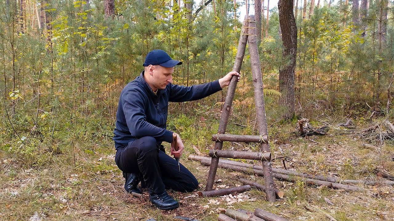 Bushcraft Skills: Building Primitive Chair - Woodcraft How To - YouTube
