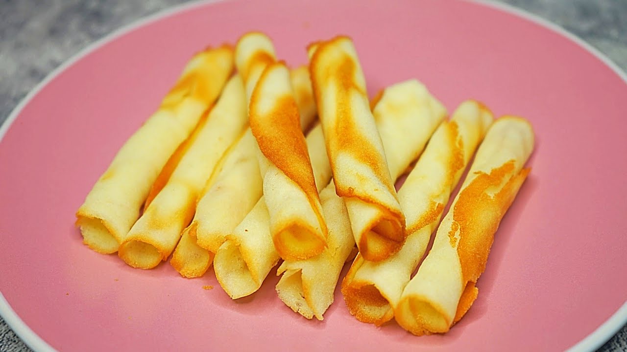 Wafer Rolls Recipe | Cigarette Cookies Recipe | Cigarette Russes ...