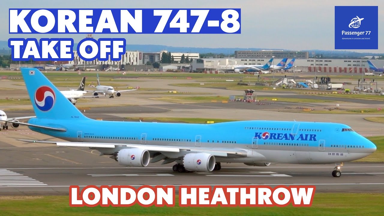 747-8 TAKE OFF - HEATHROW - YouTube