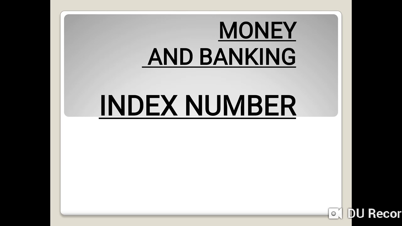 Money and banking index number - YouTube