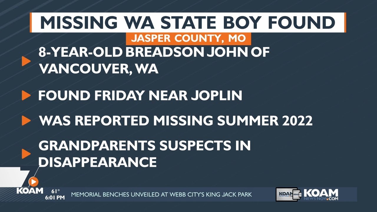 Missing Washington Boy Found In Joplin (2/21/23) - YouTube