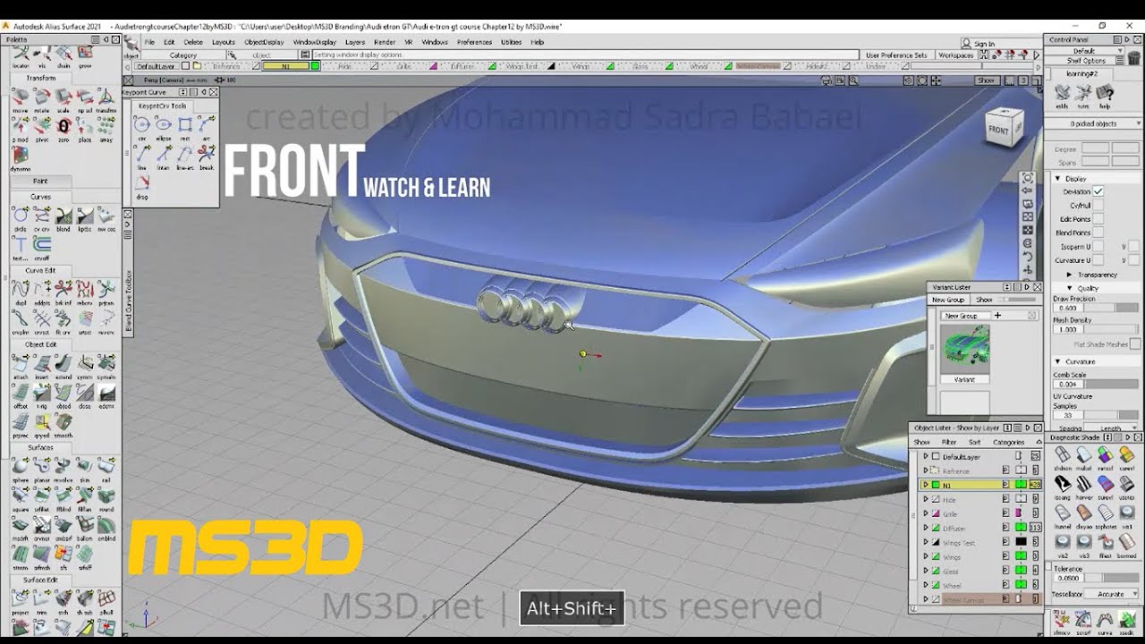 Audi E Tron GT Course Chapter12 Teaser | Autodesk Alias | MS3D - YouTube