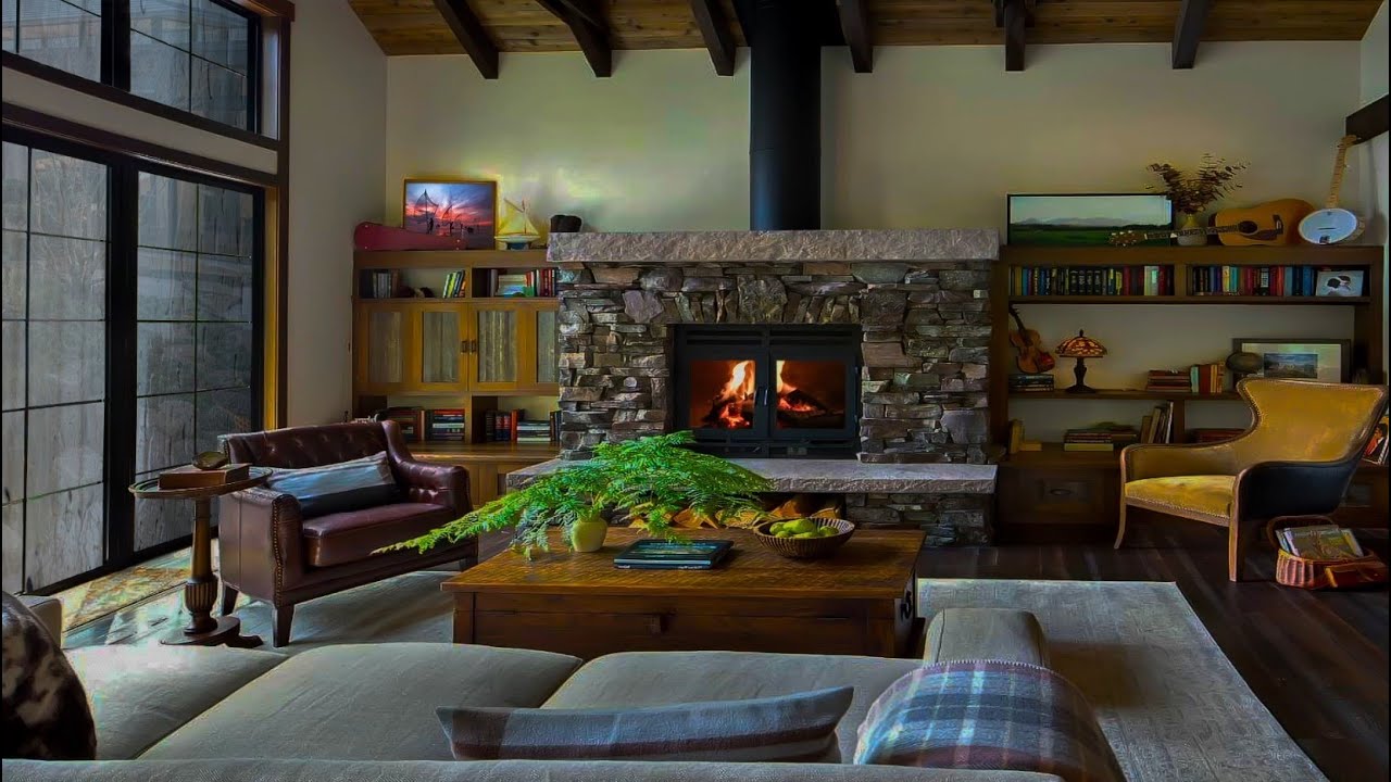 Cozy Cabin Ambience - Rain Sounds and Fireplace Sounds for Sleep ...
