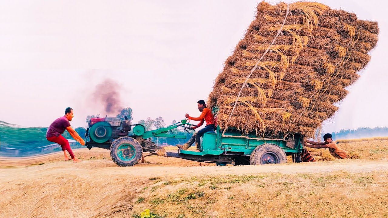 Power Tiller Video | Power Tiller Trolley Over loaded Performance ...