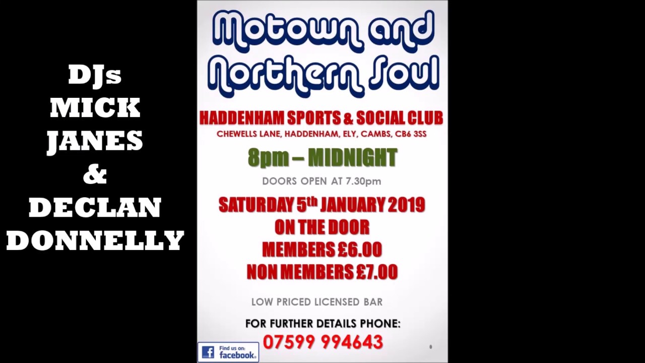 HADDENHAM SOCIAL CLUB JANUARY 5th 2019 - YouTube
