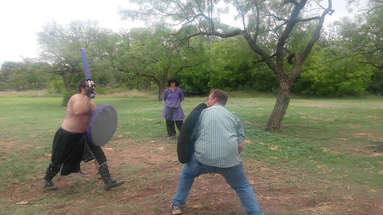 Amtgard sword and board round 2 - YouTube