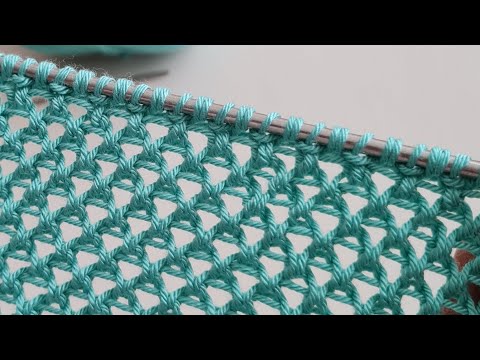 Merserize İple Mevsimlik Ajurlu Kolay İki Şiş Örgü Modeli Anlatımı 🌻Knitting Crochet