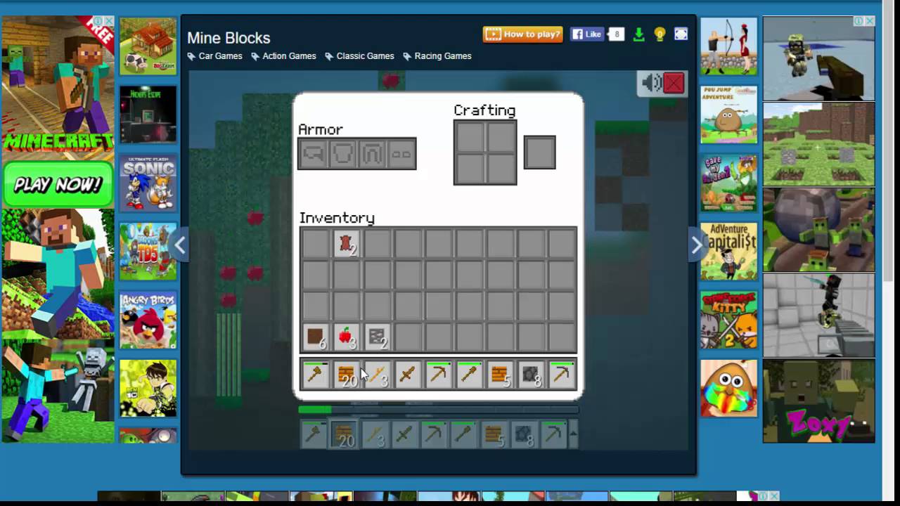 Mine Blocks - 2D Minecraft in Flash - YouTube