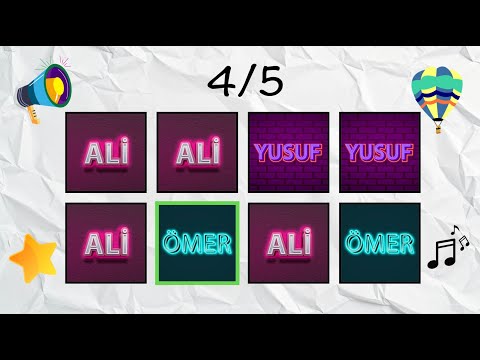Ritme göre kelime söyleme oyunu - Türkçe | İsimler - 10 | Ali - Ömer - Yusuf