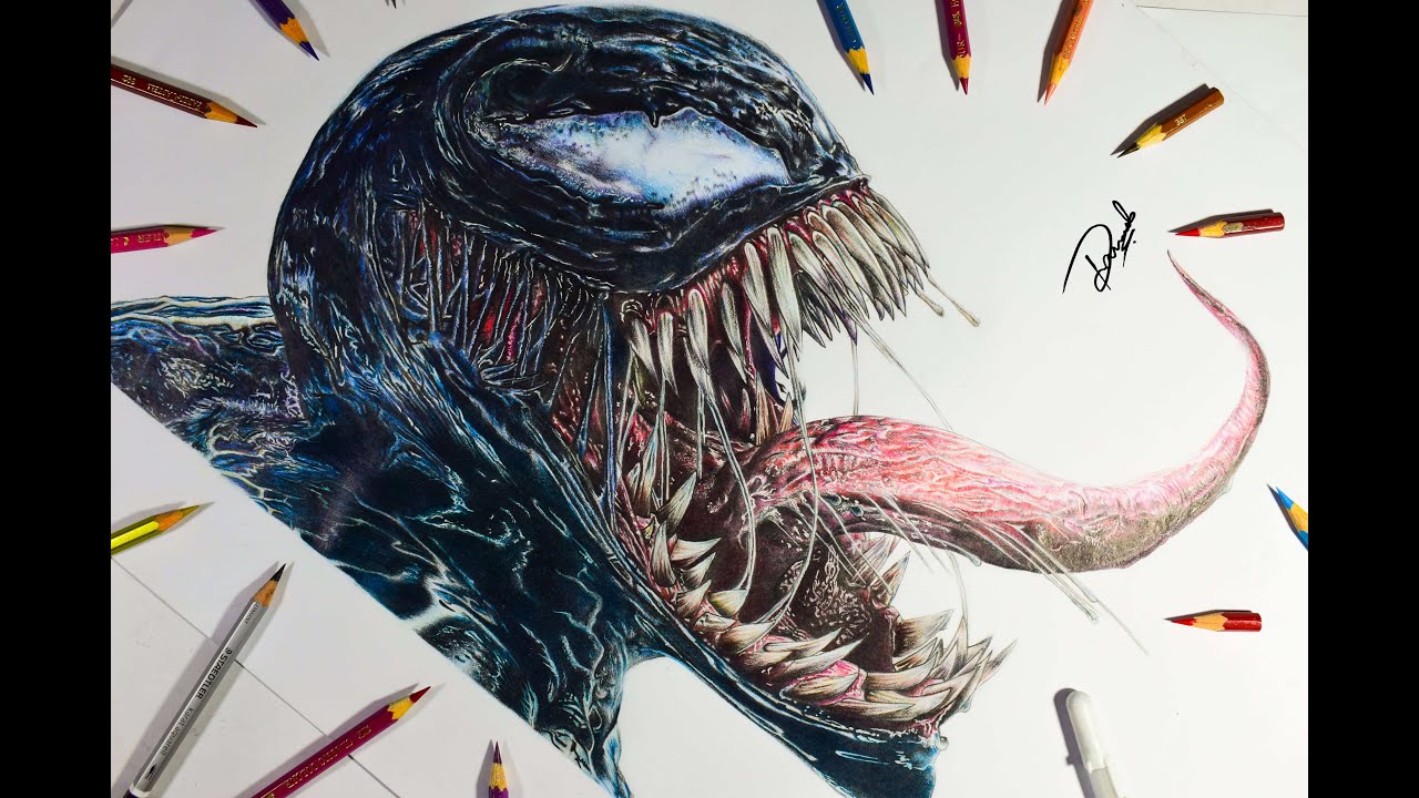 Drawing Venom - Venom - Marvel Comics - Sony Pictures - Speed Drawing ...