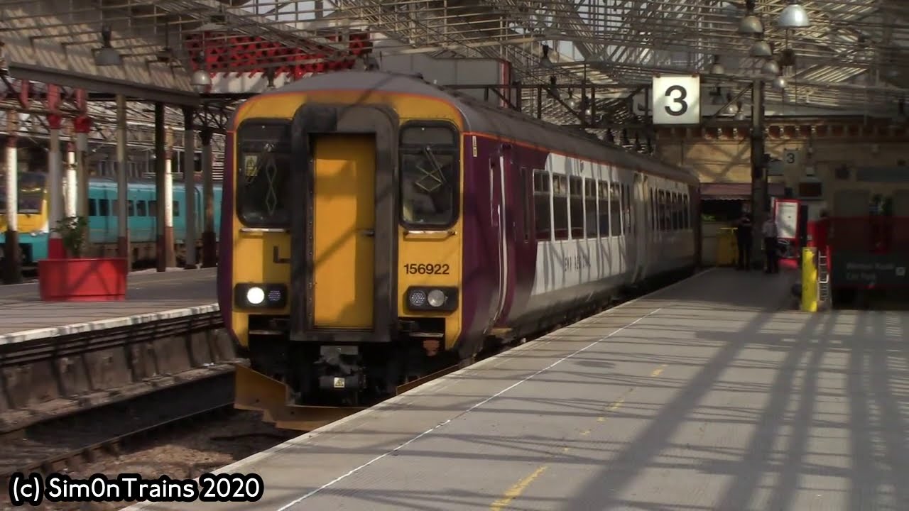 EMR Class 156, 156922 1K08 departing Crewe (10th August 2020) - YouTube