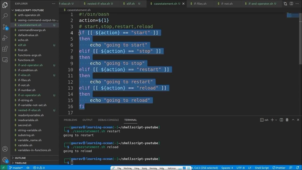 Shell Script tutorials - 36 - Case Statement In Shellscript - Case Syntax In Shellscript - - YouTube