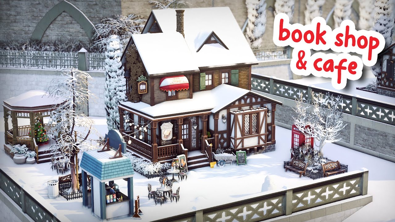 Cozy Book Shop & Café ️ || The Sims 4 Speed Build - YouTube