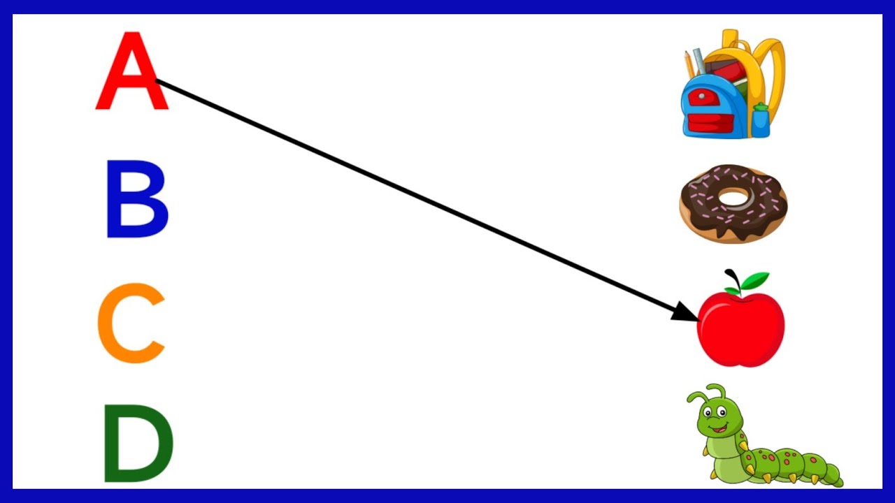 A To Z English Worksheet For Class LKG | Match Letters With Pictures ...