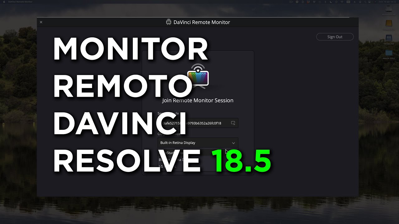 Monitor Remoto en DaVinci Resolve Studio 18.5 - YouTube