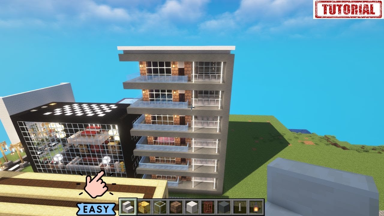 Minecraft How To Build a Mall Tutorial Build 6 Story Apartment - YouTube