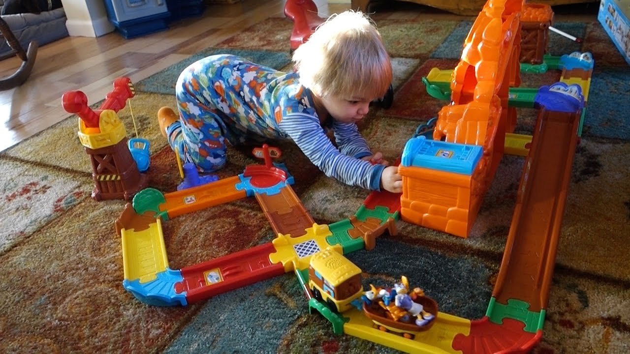 Clark Enjoying His New Train Set - YouTube