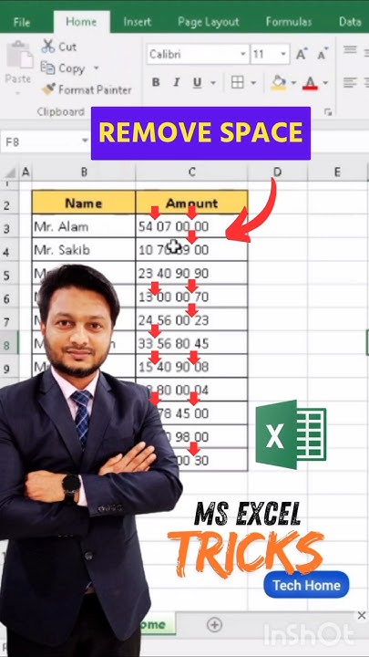 Remove Space between Numbers | Excel tricks🔥 #exceltips #excelshorts #shorts - YouTube