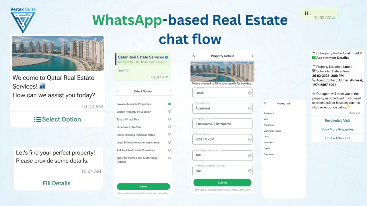 WhatsApp-based Real Estate chat flow - YouTube