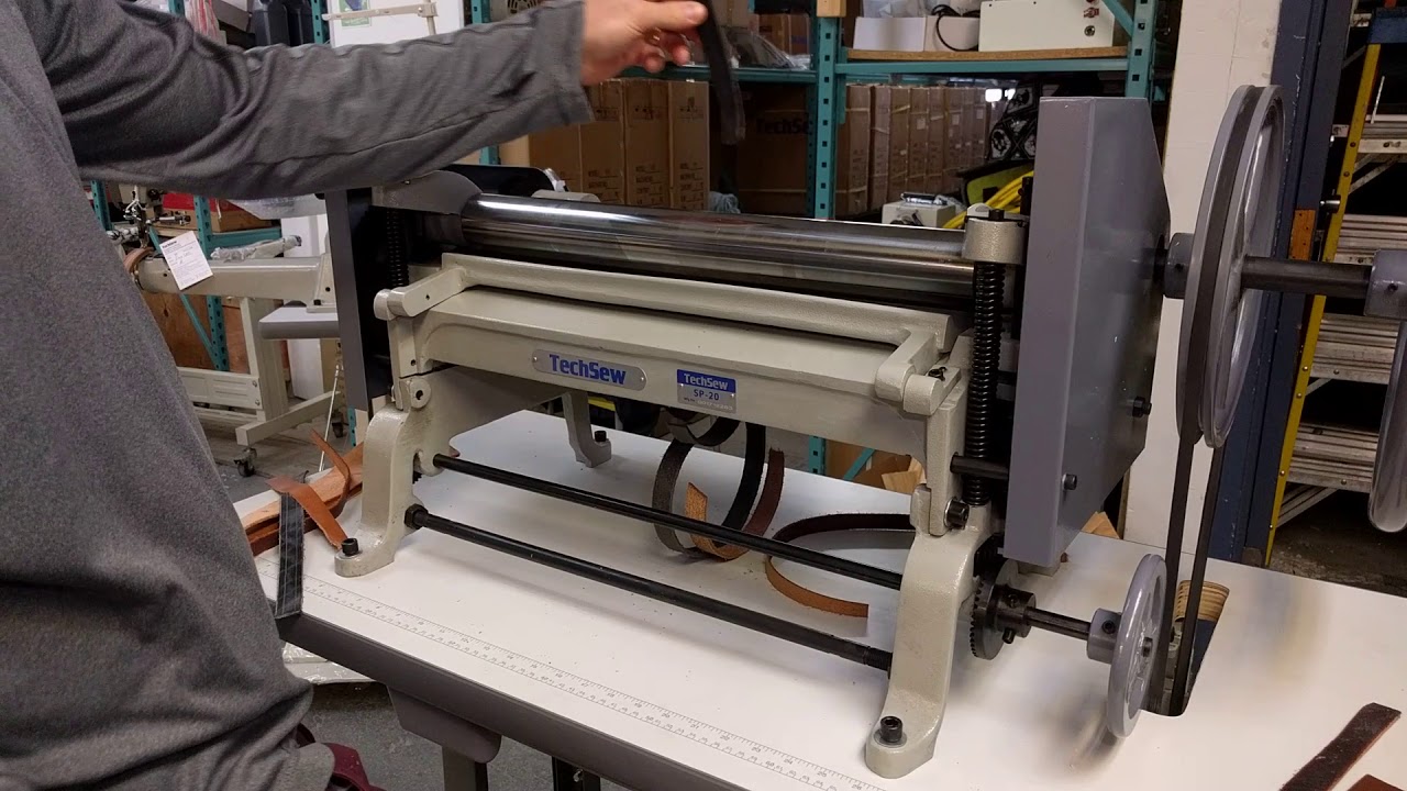 Splitting Leather on the TechSew SP-20 Leather Splitting Machine - YouTube