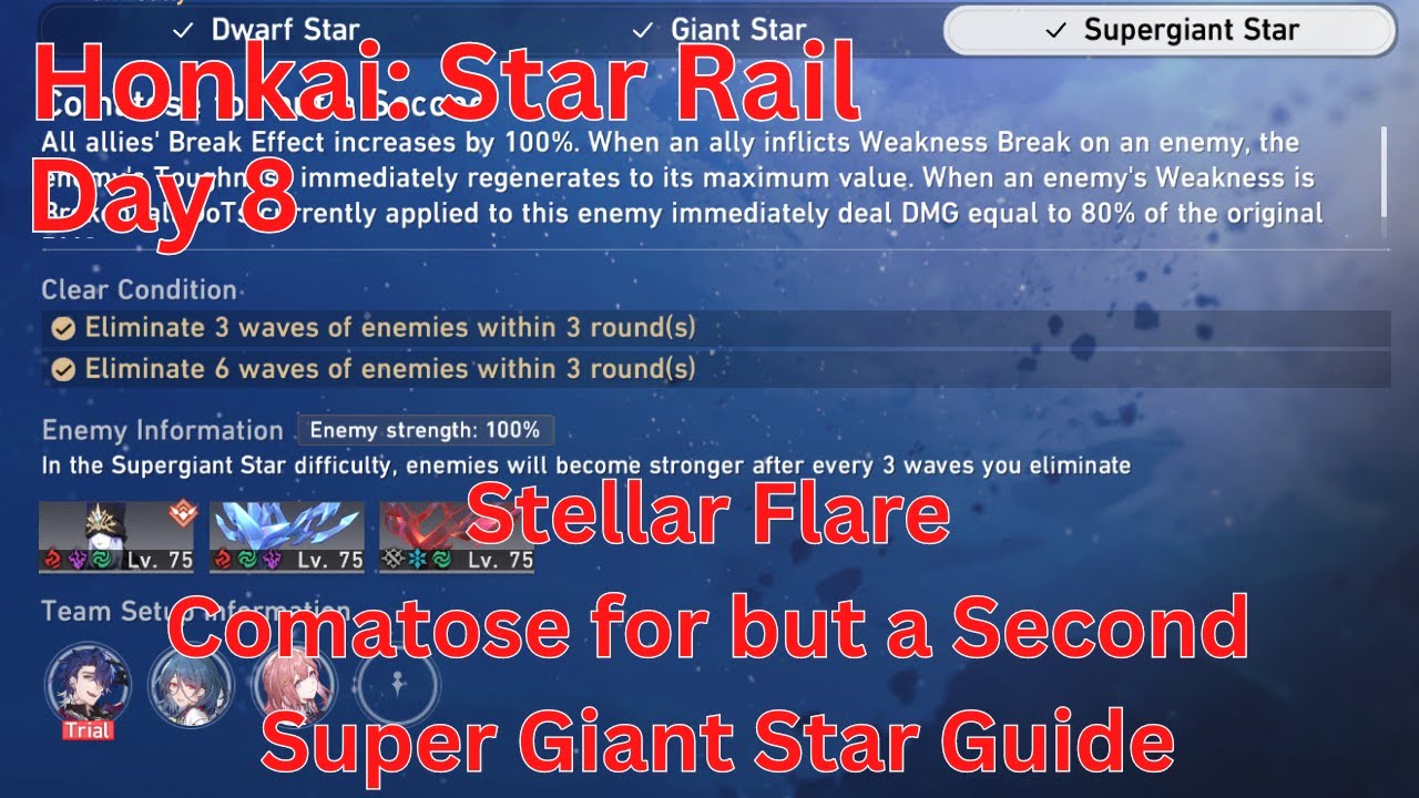 Stellar Flare Day 8 Comatose for but a Second Super Giant Star Guide ...